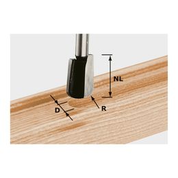 FESTOOL Wasserrinnenfräser HW Schaft 8 mm HW S8 R5 (490981)
