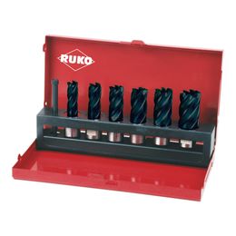 Ruko Kernbohrersatz 7tlg. D.12-22mm HSS-TiAlN L.30mm Weldon (108820F)