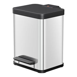Hailo Öko duo Plus M, Tret-Mülltrenner, 2x9 ltr, Edelstahl (6222000)