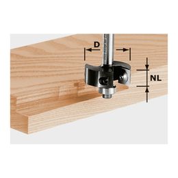 FESTOOL Wendeplatten-Falzfräser HW Schaft 8 mm D38/12 (mit Anlaufkugellager) (491085)