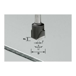 FESTOOL V-Nutfräser HW Schaft 8 mm HW S8 D18-135° (Alu) (491443)