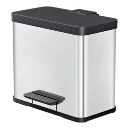 Hailo Öko duo Plus L, Tret-Mülltrenner, 17 + 9 ltr, Edelstahl (6302000)