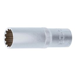 BGS-technic BGS Steckschl&uuml;ssel-Einsatz Gear Lock, tief 10257, Antrieb Innenvierkant 12,5 mm (1/2"), SW 17 mm ; BGS technic)