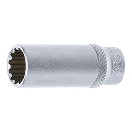 BGS-technic BGS Steckschl&uuml;ssel-Einsatz Gear Lock, tief 10163, Antrieb Innenvierkant 6,3 mm (1/4"), SW 13 mm ; BGS technic)