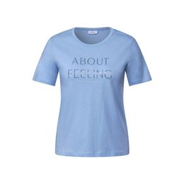 Cecil T-Shirt Damen Gr&ouml;&szlig;e XXL saphir / hellblau / wei&szlig;