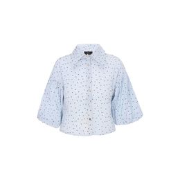 NAEMI Bluse 'Fashion Look' Damen Größe L pastellblau / schwarz