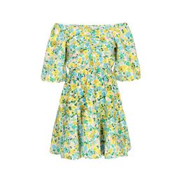 swirly Kleid 'Spring Summer' Damen Größe 36 azur / gelb / rosa / weiß
