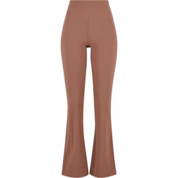Urban Classics Leggings ' Ladies Flared Leggings Rib ' female size L Light brown