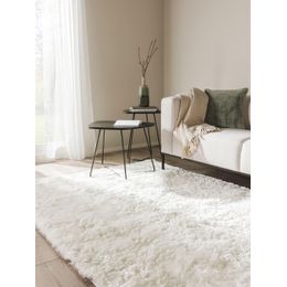 benuta Nest Hochflor Shaggyteppich Whisper Weiß 120x170 cm - Hochflor Teppich für Wohnzimmer