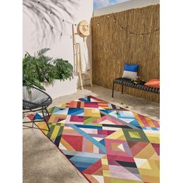 benuta Pop In- & Outdoor-Teppich Jovis Multicolor/Blau 80x165 cm - Teppich f&uuml;r Balkon, Terrasse & Garten