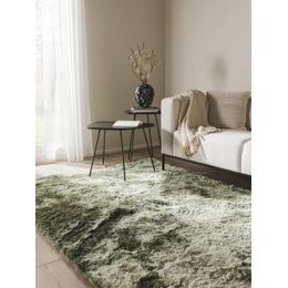 benuta Nest Hochflor Shaggyteppich Whisper Grün 140x200 cm - Hochflor Teppich für Wohnzimmer