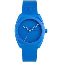adidas originals Quarzuhr »PROJECT THREE« Armbanduhr, Damenuhr, Herrenuhr, analog, Silikonarmband blau Moderne Armbanduhr für Sie & Ihn