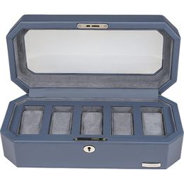 Windrose Damen Windrose Uhrenbox &raquo;Tempora, 804010.05&laquo; Aufbewahrung, Uhrenkasten, &Oslash; max.40mm, Armbanduhr, Geschenkidee blau