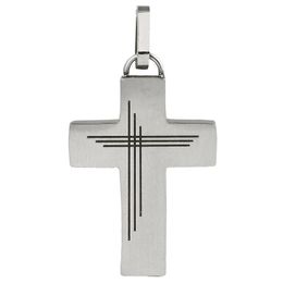 Firetti Kettenanhänger »Schmuck Geschenk Halsschmuck Anhänger für Halskette Kreuz« () Made in Germany edelstahlfarben-schwarz Zeitloser...