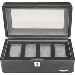 Windrose Uhrenbox &raquo;Tempora, 804020.08&laquo; Aufbewahrung, Uhrenkasten, &Oslash; max.40mm, Armbanduhr, Geschenkidee schwarz Praktische Uhrenbox