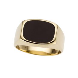 Firetti Siegelring »Schmuck Geschenk Gold 585 Herrenring Goldring« mit Onyx gelbgoldfarben-schwarz 21 Maskuliner Ring voller Eleganz