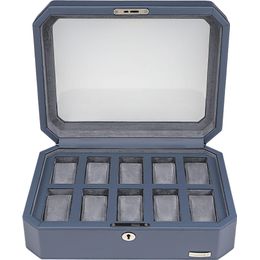 Windrose Damen Uhrenbox "Tempora, 804011.05", blau, Aufbewahrungsboxen, Aufbewahrung, Uhrenkasten, &Oslash; max.40mm, Armbanduhr, Geschenkidee