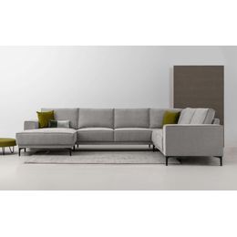 Wohnlandschaft Places of Style, B:342cm H:85cm T:260cm, grau, 100% Polyester, Sofas, "XXL Sofa Oland, Struktur, Flachgewebe, Luxus-Microfaser,