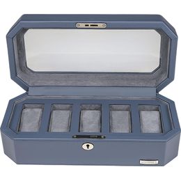 Windrose Damen Uhrenbox "Tempora, 804010.05", blau, Aufbewahrungsboxen, Aufbewahrung, Uhrenkasten, &Oslash; max.40mm, Armbanduhr, Geschenkidee