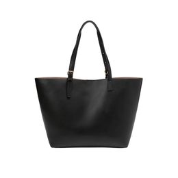 Marc O'Polo MARC O'POLO Damen Shopper "mit herausnehmbarer Innenpouch", schwarz, Leder, unifarben, Taschen