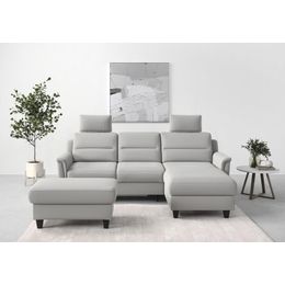 Sit & More Ecksofa SIT & MORE, B:234cm H:90cm T:168cm, silber, Wohnzimmer, Sofas, "Farö L-Form", inklusive Federkern, wahlweise mit Bettfunktion und Bettkasten