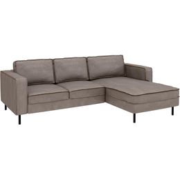 Ecksofa Places of Style, B:232cm H:81cm T:161cm, grau, 50% Leder, 40% Polyester, 10% Polyamid;Backing 60% Leder, Sofas, "Watkins, wahlweise mit