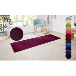 Teppich Hanse Home, B:80cm H:8,5mm L:200cm, lila, Kunstfaser, Wohnzimmer, Teppiche, "Shashi", Kurzflor, Unifarben, L&auml;ufer, weich, Esszimmer,