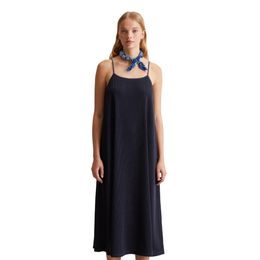 Marc O'Polo Damen Jerseykleid "aus Plissee-Jersey", blau, Gr. M, MARC O'POLO DENIM, unifarben, Obermaterial: 98% Polyester, 2% Elasthan, Kleider