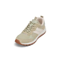 Marc O'Polo MARC O'POLO Damen Sneaker "aus edlem Rindleder und Mesh-Einsatz", Gr. 38smooth sage, silky stone, Obermaterial: 80% Polyester, 20% Leder, unifarben,