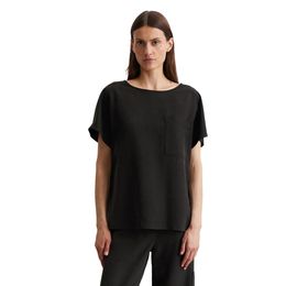 Marc O'Polo MARC O'POLO Damen Kurzarmbluse "aus TENCEL Lyocell", schwarz, Gr. 38, unifarben, Obermaterial: 100% Lyocell, Blusen