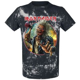 Iron Maiden Axe Eddie Blacksplattered T-Shirt schwarz grau in 3XL IRONNS103792BK