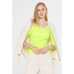 Damen Rundhalsshirtnew lime, Gr. XS, SENSES.THE LABEL, unifarben, Material: 62% Polyester, 33% Baumwolle, 5% Elasthan, Shirts, mit Elasthan-Anteil