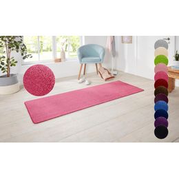 Teppich Hanse Home, B:80cm H:8,5mm L:200cm, rosa, Kunstfaser, Wohnzimmer, Teppiche, "Shashi", Kurzflor, Unifarben, L&auml;ufer, weich, Esszimmer,
