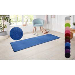 Teppich Hanse Home, B:80cm H:8,5mm L:200cm, blau, Kunstfaser, Wohnzimmer, Teppiche, "Shashi", Kurzflor, Unifarben, L&auml;ufer, weich, Esszimmer,