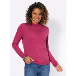WITT Damen Stehkragenpullover mit Schurwoll-Anteil, fuchsia-meliert, Gr&ouml;&szlig;e 38