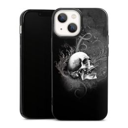 DeinDesign iPhone 13 Mini Handy Slim Case extra d&uuml;nn Silikon Handyh&uuml;lle schwarz H&uuml;lle Gothic Skull Skulls Silikon Slim Case