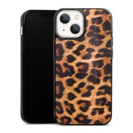 DeinDesign iPhone 13 Mini Handy Slim Case extra d&uuml;nn Silikon Handyh&uuml;lle schwarz H&uuml;lle Animal Print Leopard Fur Silikon Slim Case