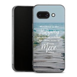 DeinDesign Google Pixel 9a Handy Silikon H&uuml;lle Case transparent Handyh&uuml;lle Statement Beach Spruch Silikon Case