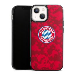 DeinDesign iPhone 13 Mini Handy Slim Case extra d&uuml;nn Silikon Handyh&uuml;lle schwarz H&uuml;lle Camouflage Fcb Fc Bayern M&uuml;nchen Silikon Slim Case