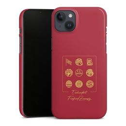 DeinDesign iPhone 14 Plus Handy Premium Case Smartphone Handyh&uuml;lle Schutzh&uuml;lle gl&auml;nzend Merchandise Fc Bayern M&uuml;nchen Fcb 125 Jahre Premium Case