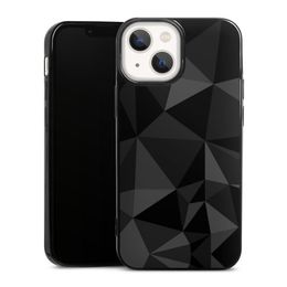 DeinDesign iPhone 13 Mini Handy Slim Case extra d&uuml;nn Silikon Handyh&uuml;lle schwarz H&uuml;lle Abstract Muster Geometric Silikon Slim Case