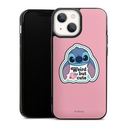 DeinDesign iPhone 13 Mini Handy Slim Case extra d&uuml;nn Silikon Handyh&uuml;lle schwarz H&uuml;lle Lilo & Stitch Disney Sayings Silikon Slim Case
