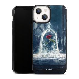 DeinDesign iPhone 13 Mini Handy Slim Case extra d&uuml;nn Silikon Handyh&uuml;lle schwarz H&uuml;lle Rose The Beauty And The Beast Disney Princess Silikon Slim Case
