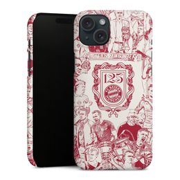 DeinDesign iPhone 15 Plus Handy Premium Case Smartphone Handyh&uuml;lle Schutzh&uuml;lle gl&auml;nzend Official Licensed Product Fcb 125 Jahre Fc Bayern M&uuml;nchen Premium Case