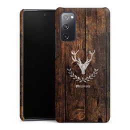 DeinDesign Galaxy S20 FE Handy Premium Case Smartphone Handyh&uuml;lle Schutzh&uuml;lle matt Wood Deer Wooden Look Premium Case