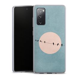DeinDesign Galaxy S20 FE Handy Silikon H&uuml;lle Case transparent Handyh&uuml;lle Turquoise Bird Moon Silikon Case