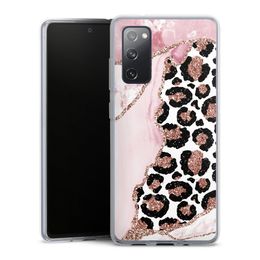 DeinDesign Galaxy S20 FE 5G Handy Silikon H&uuml;lle Case transparent Handyh&uuml;lle Glitzer Marble Leopard Silikon Case