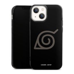 DeinDesign iPhone 13 Mini Handy Slim Case extra d&uuml;nn Silikon Handyh&uuml;lle schwarz H&uuml;lle Naruto Shippuden Konoha Logo Silikon Slim Case