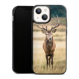 DeinDesign iPhone 13 Mini Handy Slim Case extra d&uuml;nn Silikon Handyh&uuml;lle schwarz H&uuml;lle Forrest Deer Meadow Silikon Slim Case