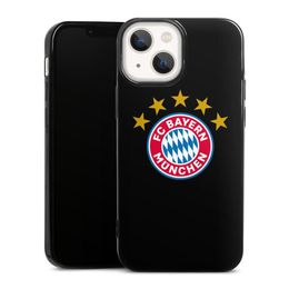 DeinDesign iPhone 13 Mini Handy Slim Case extra d&uuml;nn Silikon Handyh&uuml;lle schwarz H&uuml;lle Star Fcb Fc Bayern M&uuml;nchen Silikon Slim Case